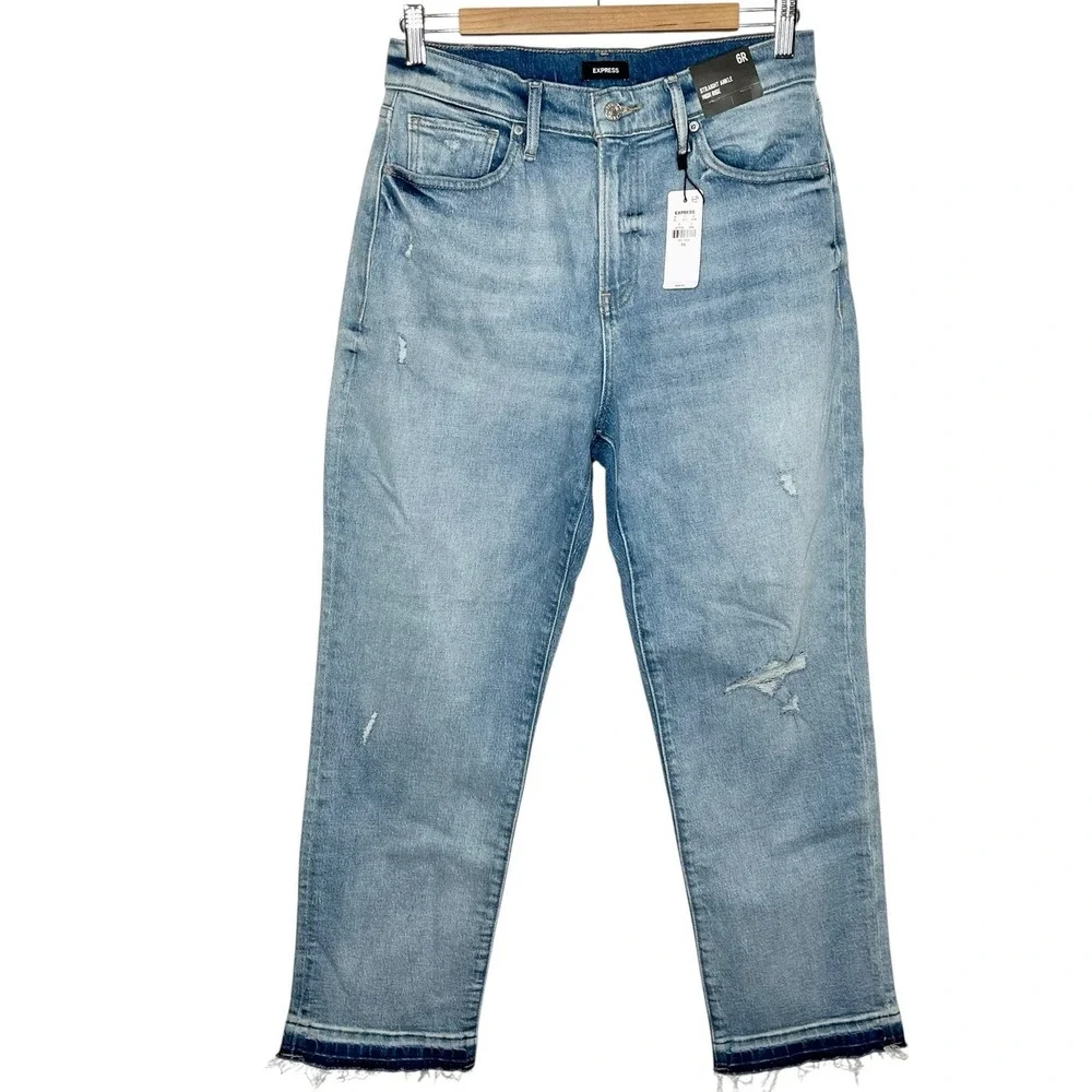 Express | Jeans | Express Straight Ankle High Rise Jeans Womens 6 Light ...
